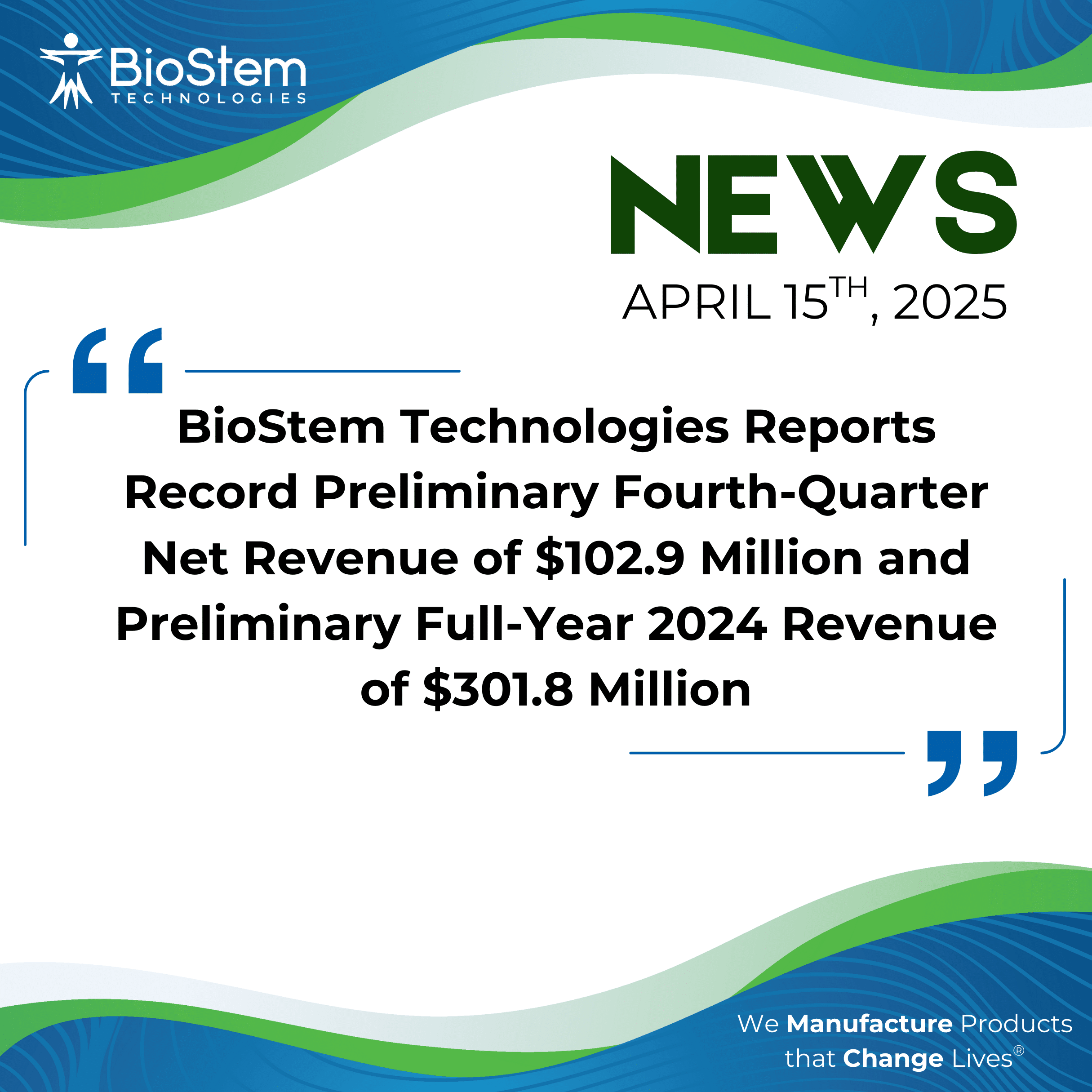 BioStem Technologies Reports Record Preliminary Fourth-Quarter Net ...